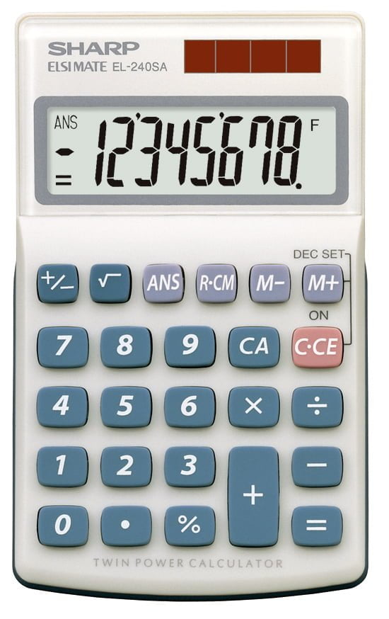 Sharp EL 240SAB Basic Solar Powered Four Function Calculator