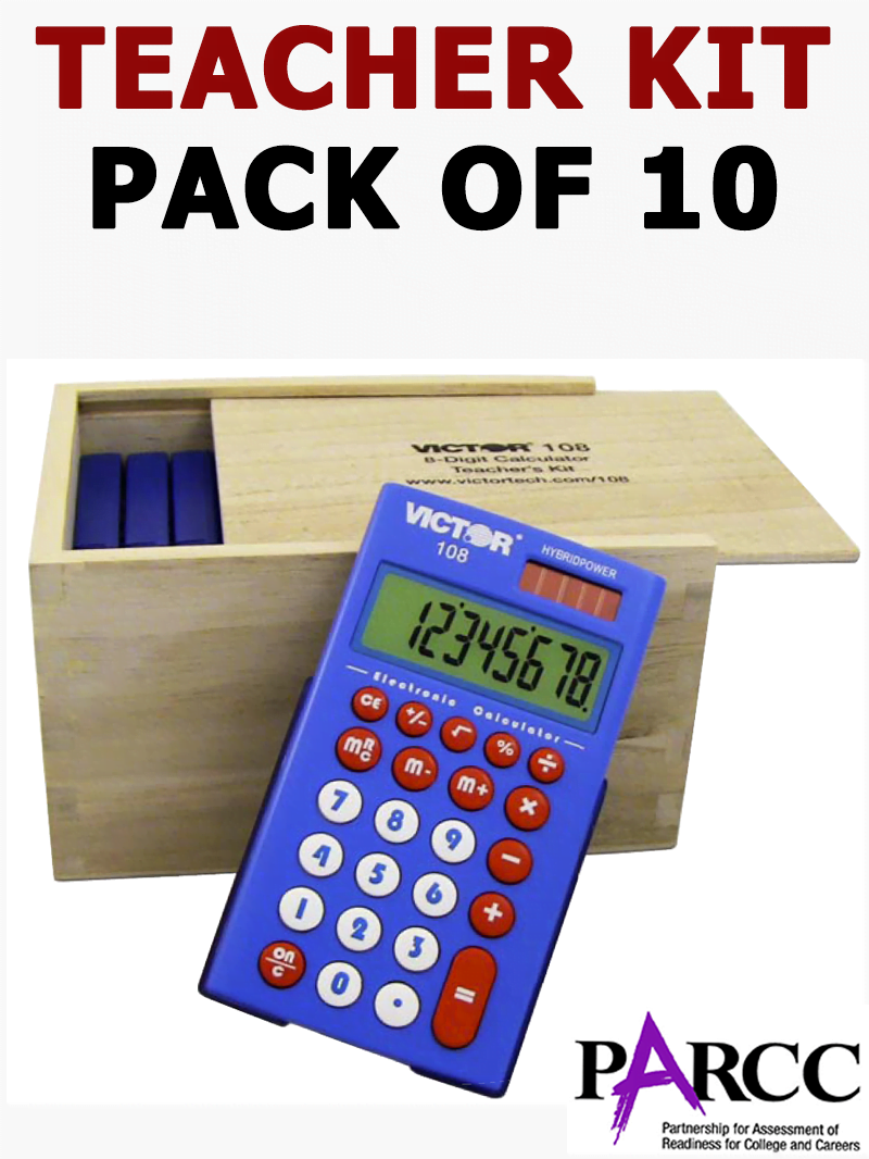 Victor 108 Basic 4 Function Solar Calculator Teacher Kit Set Of 10